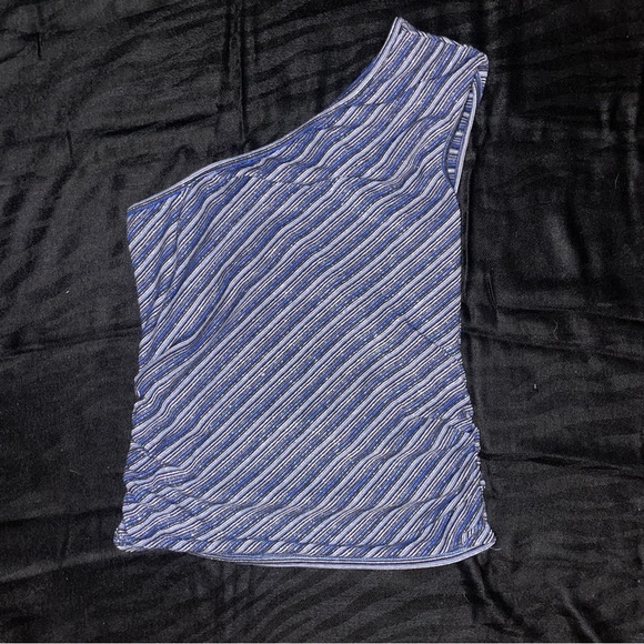 anchor blue | Tops | Y2k Anchor Blue One Shoulder Blue Striped Tank Top ...